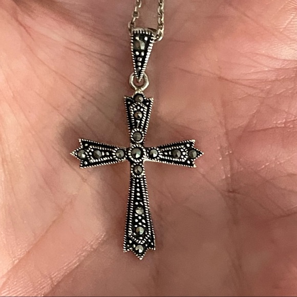 Jewelry | Vintage Sterling Silver La Marcasite Cross | Poshmark